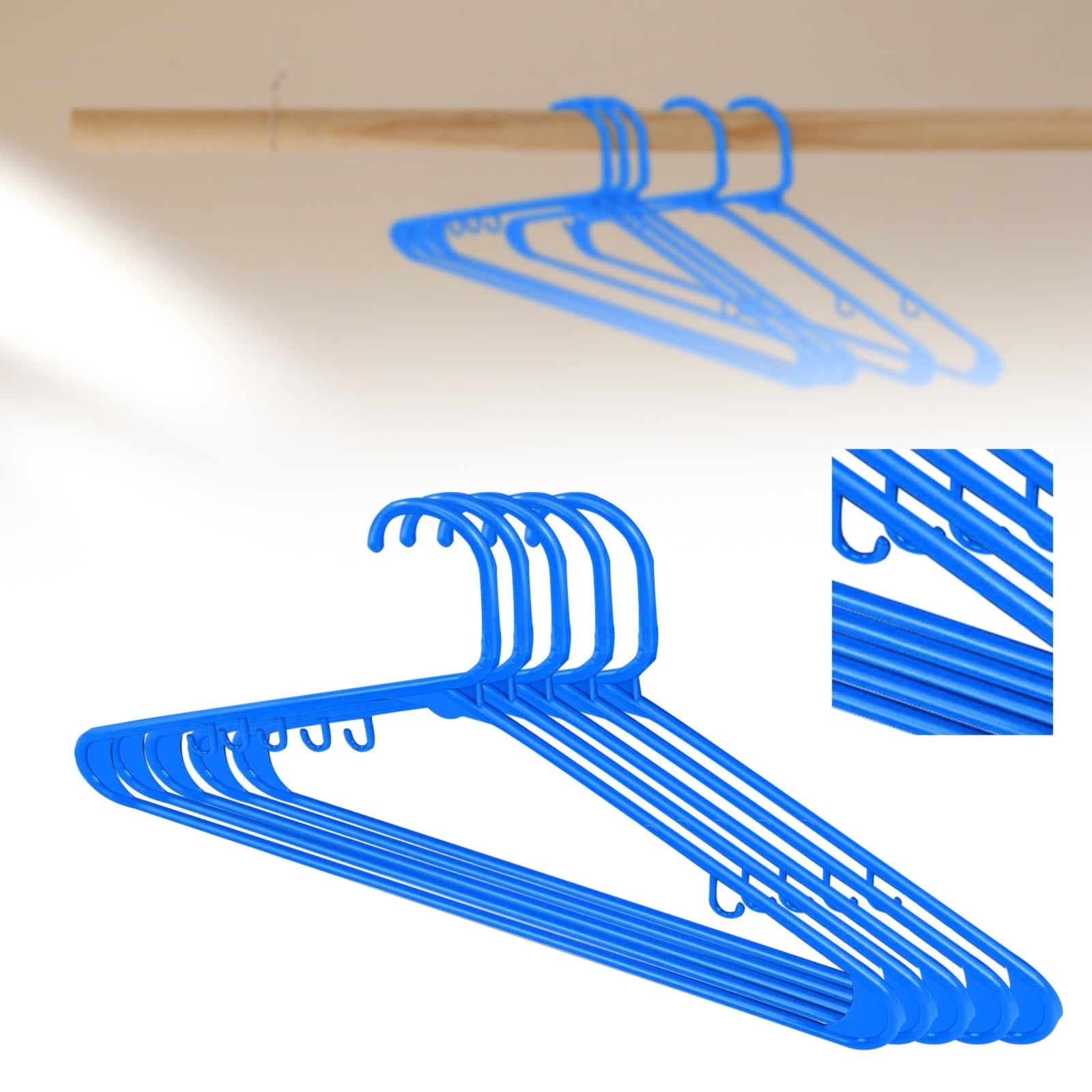 Blue Home Textile Storage Clothes Hangers 5 Pack Plastic Hangers Space ...