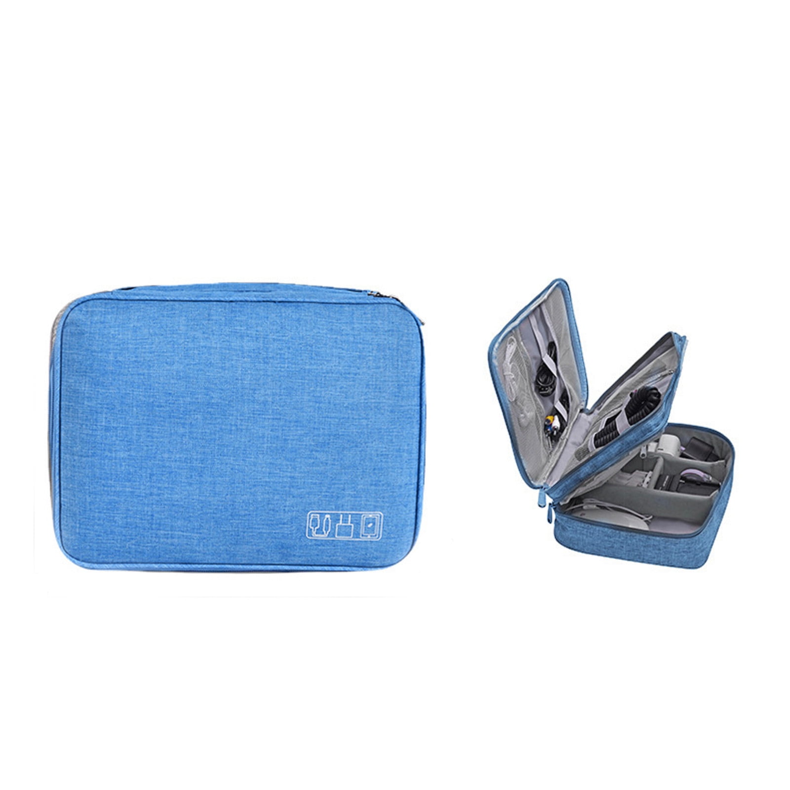 Blue Home Textile Storage Electronic Organizer Cable Organizer Compact ...