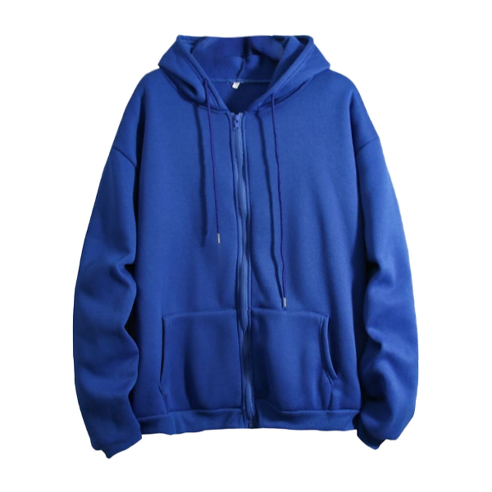 Blue Hoodies for Women, Polyester Zipper Hoodies for Women, Xxl Pocket ...