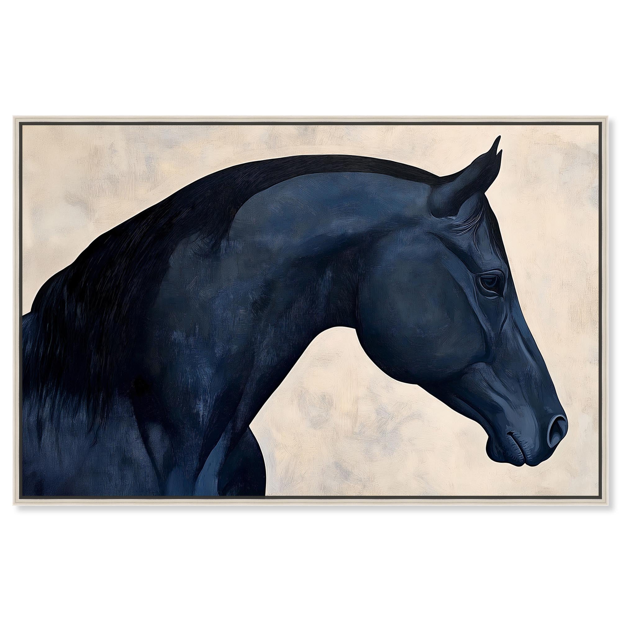 Blue Horse II Canvas Maximalist Wall Decor by Art Remedy, Silver Frame ...
