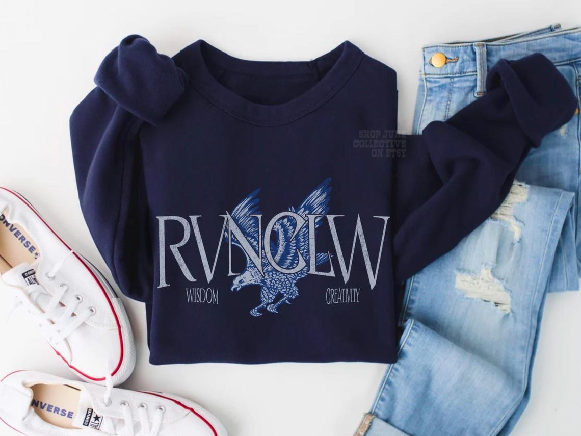 Blue House Sweater Lovegood House of Eagle Sweatshirt Pottery Subtle HP ...