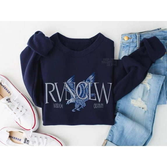 Blue House Sweater Lovegood House of Eagle Sweatshirt Pottery Subtle HP Shirts Crewnecks ...