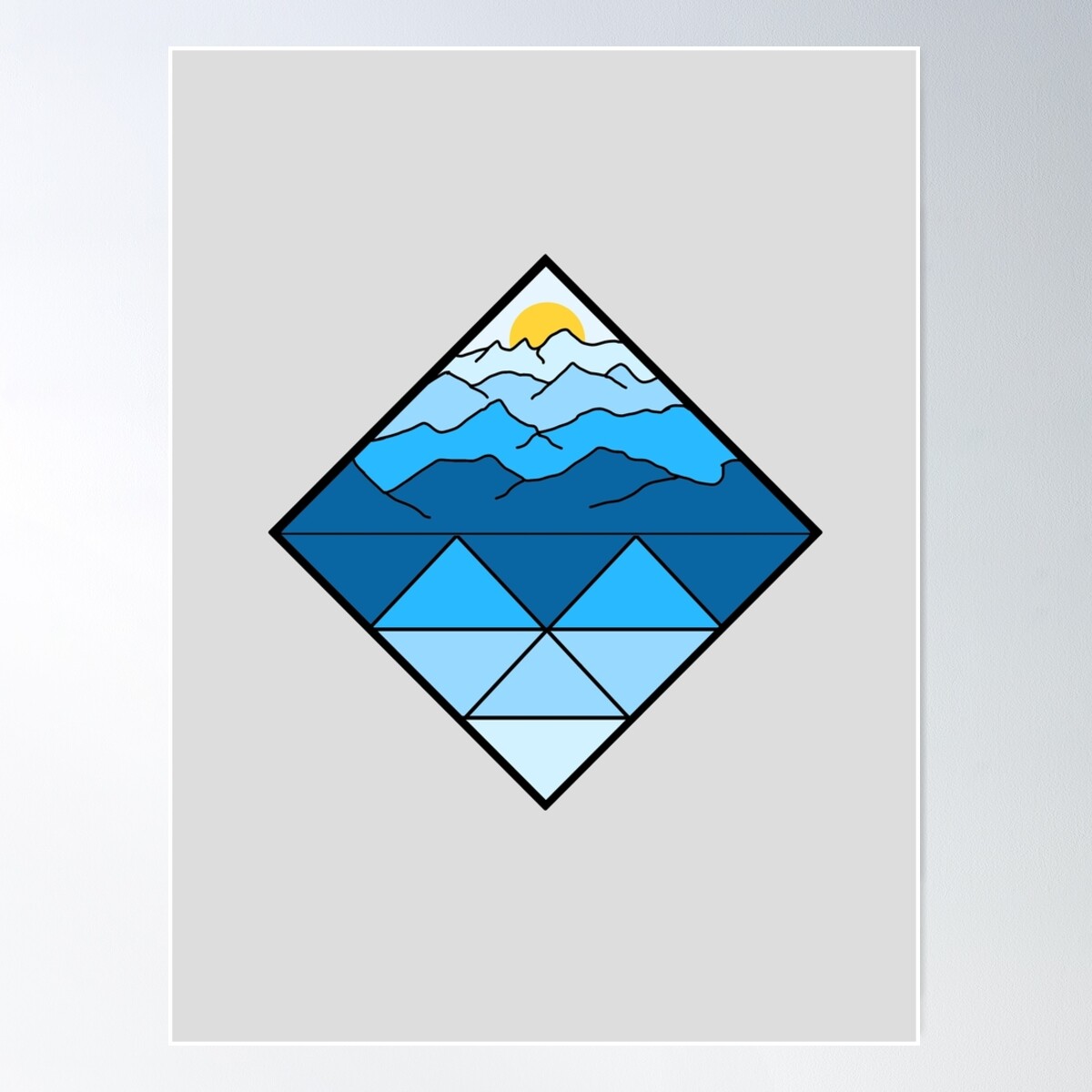 Blue Hues Poster Wall Art, Modern Wall Decor For Living Room Bedroom ...