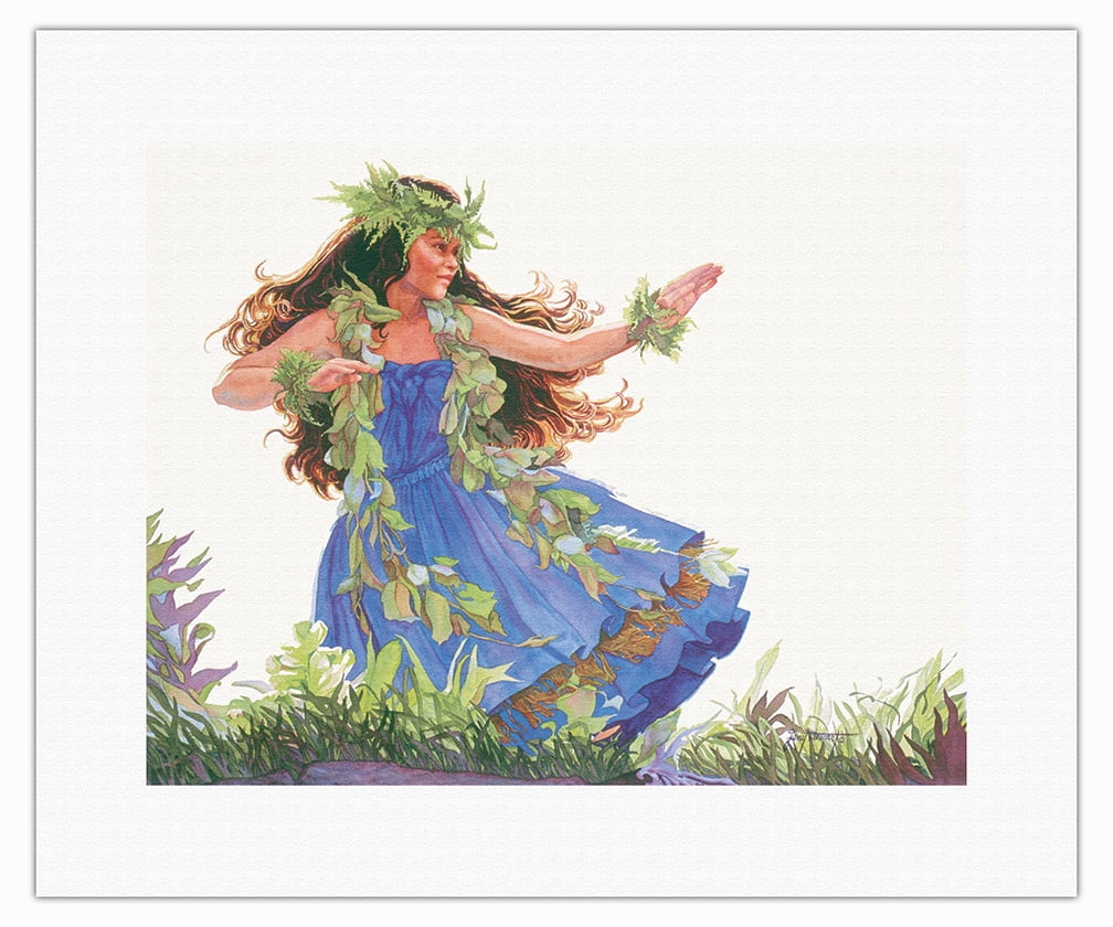 Blue Hula (Ka Hula Uliuli) - Hawaiian Dancer - From an Original ...