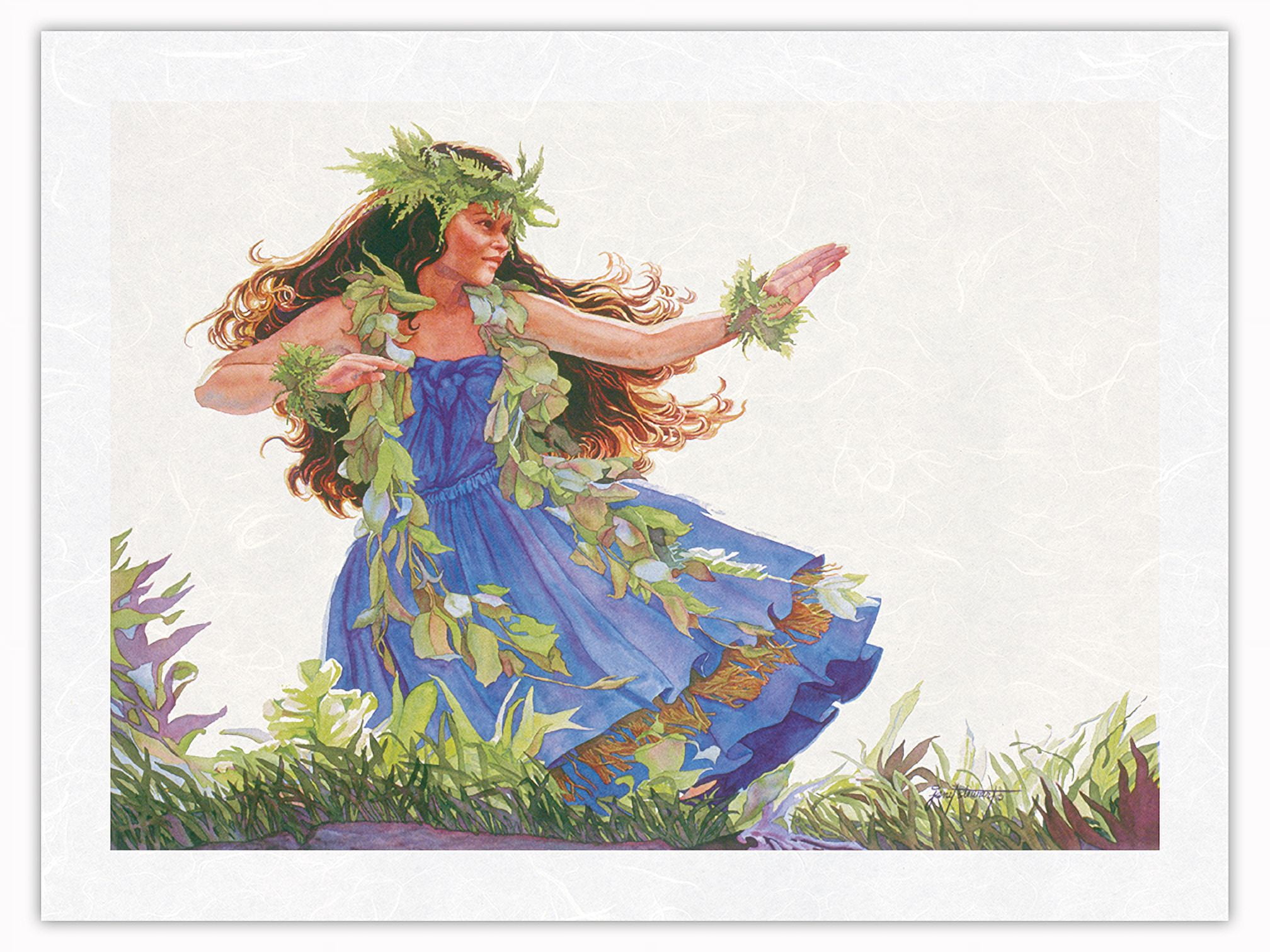 Blue Hula (Ka Hula Uliuli) - Hawaiian Dancer - From an Original ...