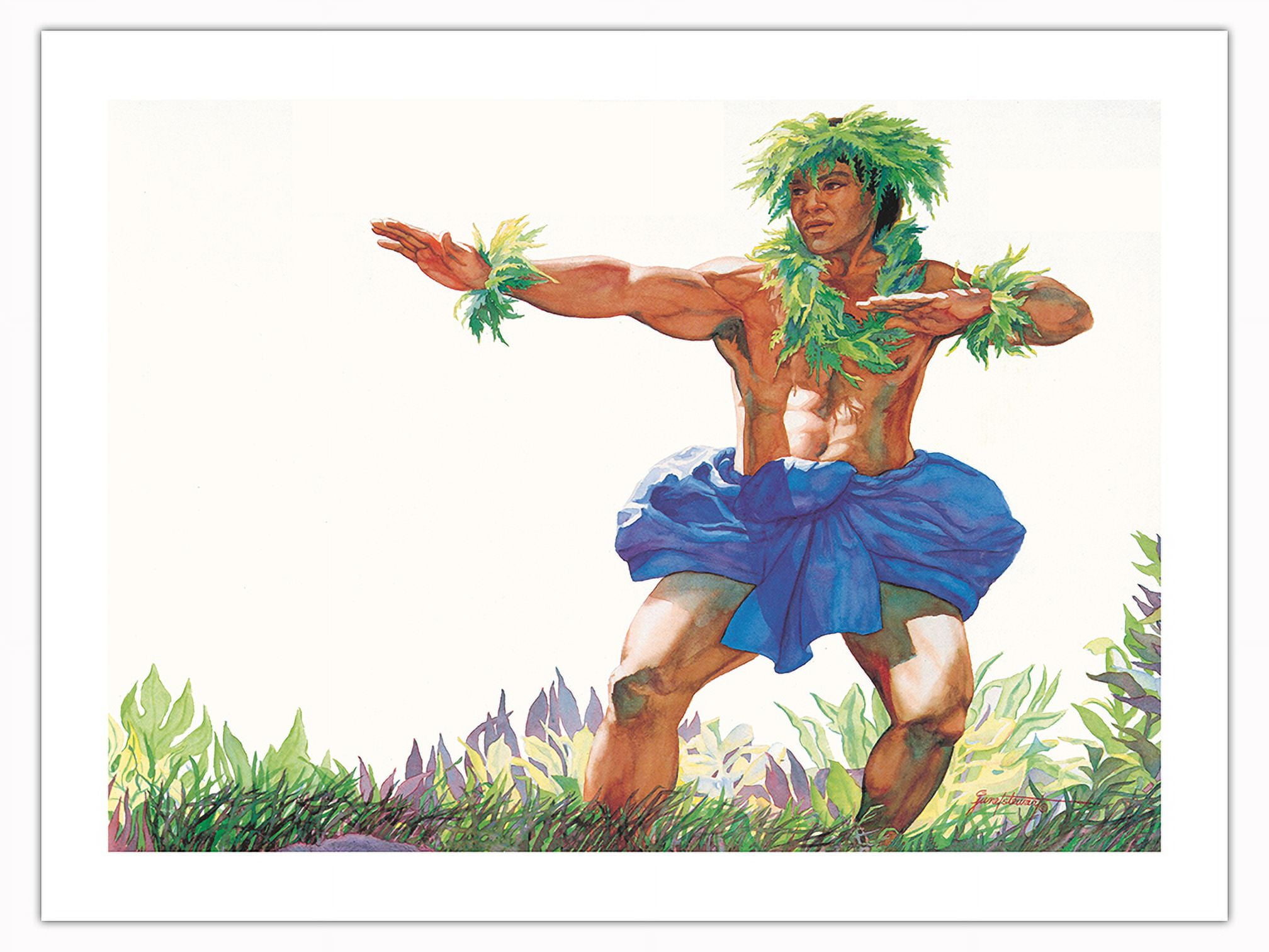 Blue Hula Man (Ke Kāne Hula Uliuli) - Hawaiian Hula Dancers - From an ...