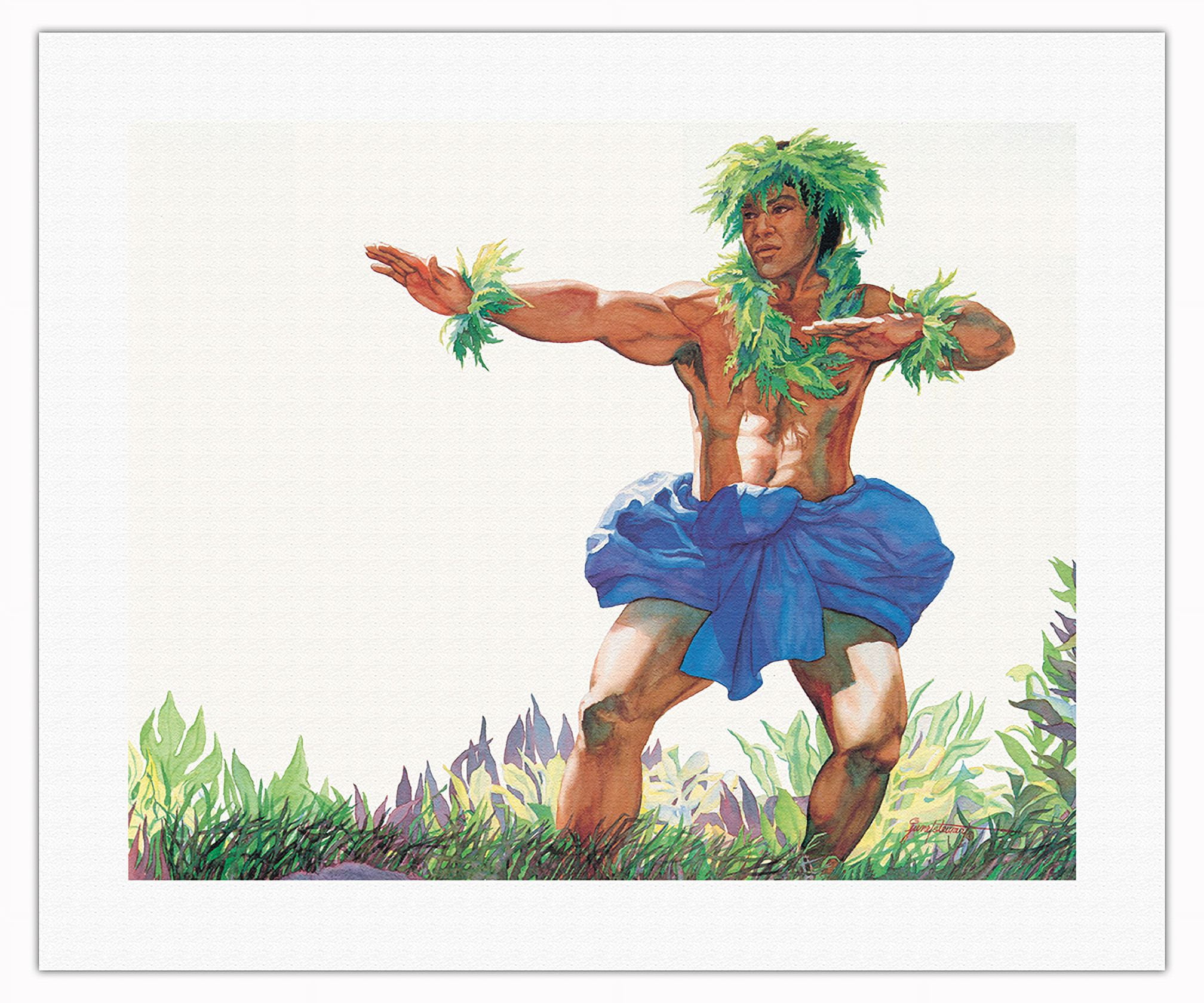 Blue Hula Man (Ke Kāne Hula Uliuli) - Hawaiian Hula Dancers - From an ...