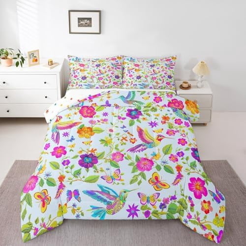 Blue Hummingbird Down Comforter King for Kids Girls Women,Tie-Dye ...