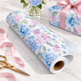 Blue Hydrangea 17 Inch X 33 Feet Floral Gift Wrap Paper Roll - Walmart.com