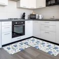 Blue Hydrangea 2 Pieces Non-Slip Kitchen Mat Set, Eucalyptus Leaves ...