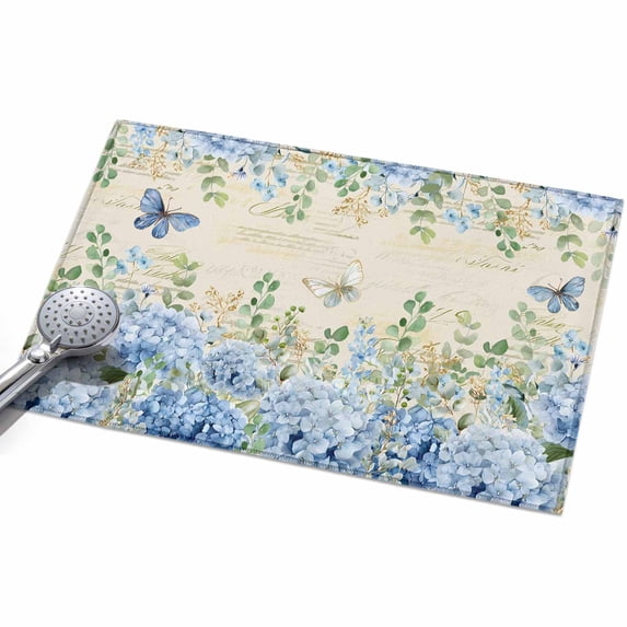 Blue Hydrangea 2x3ft Non Slip Area Rug Rustic Summer Blue Floral ...