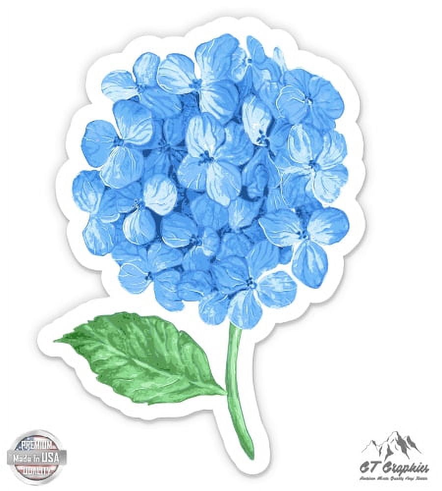 Blue Hydrangea - 3" Vinyl Sticker - For Car Laptop I-Pad Phone Helmet ...