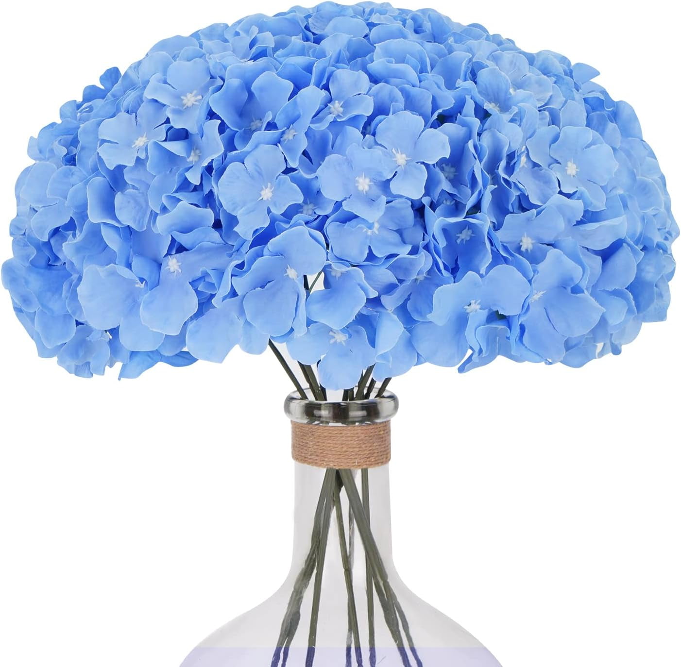 Blue Hydrangea Artificial Flowers, Faux Hydrangea Flowers with Stems ...