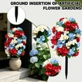 Blue Hydrangea Artificial Outdoor Flowers, Patriotic Decorations, Front ...