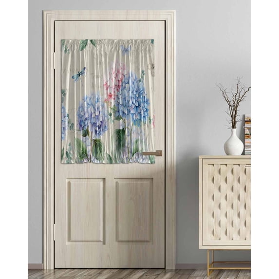 Blue Hydrangea Blackout Curtains, French Door Curtains for Door Window ...