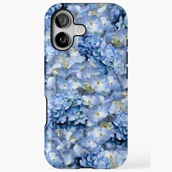 Blue Hydrangea Botanical Art Compatible Phone Case for iPhone 11-17 Pro ...