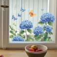 Blue Hydrangea Butterfly Glass Window Sticker - Elegant Home Decor for ...