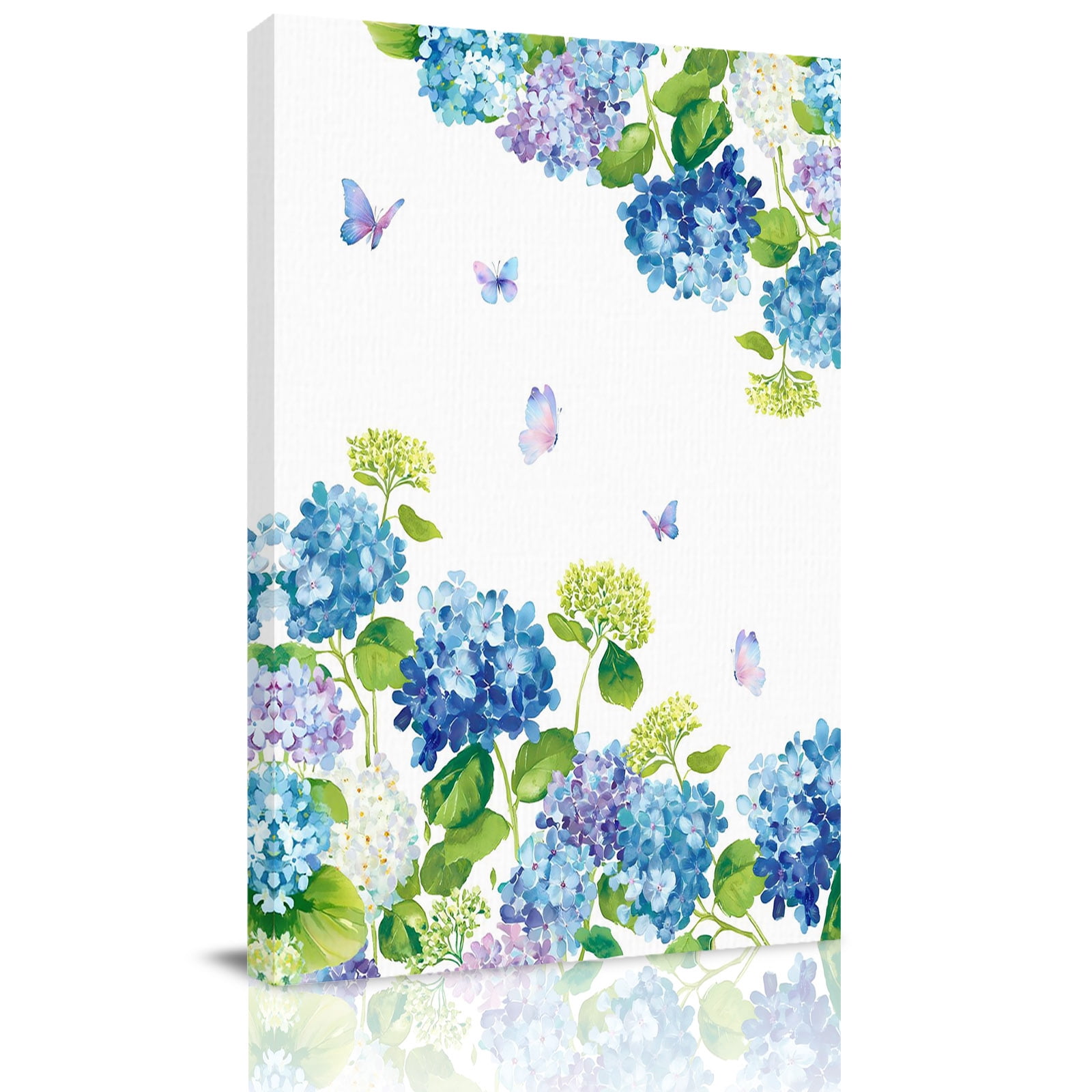 Blue Hydrangea Canvas Wall Art for Living Room, Watercolor Blue Purple ...