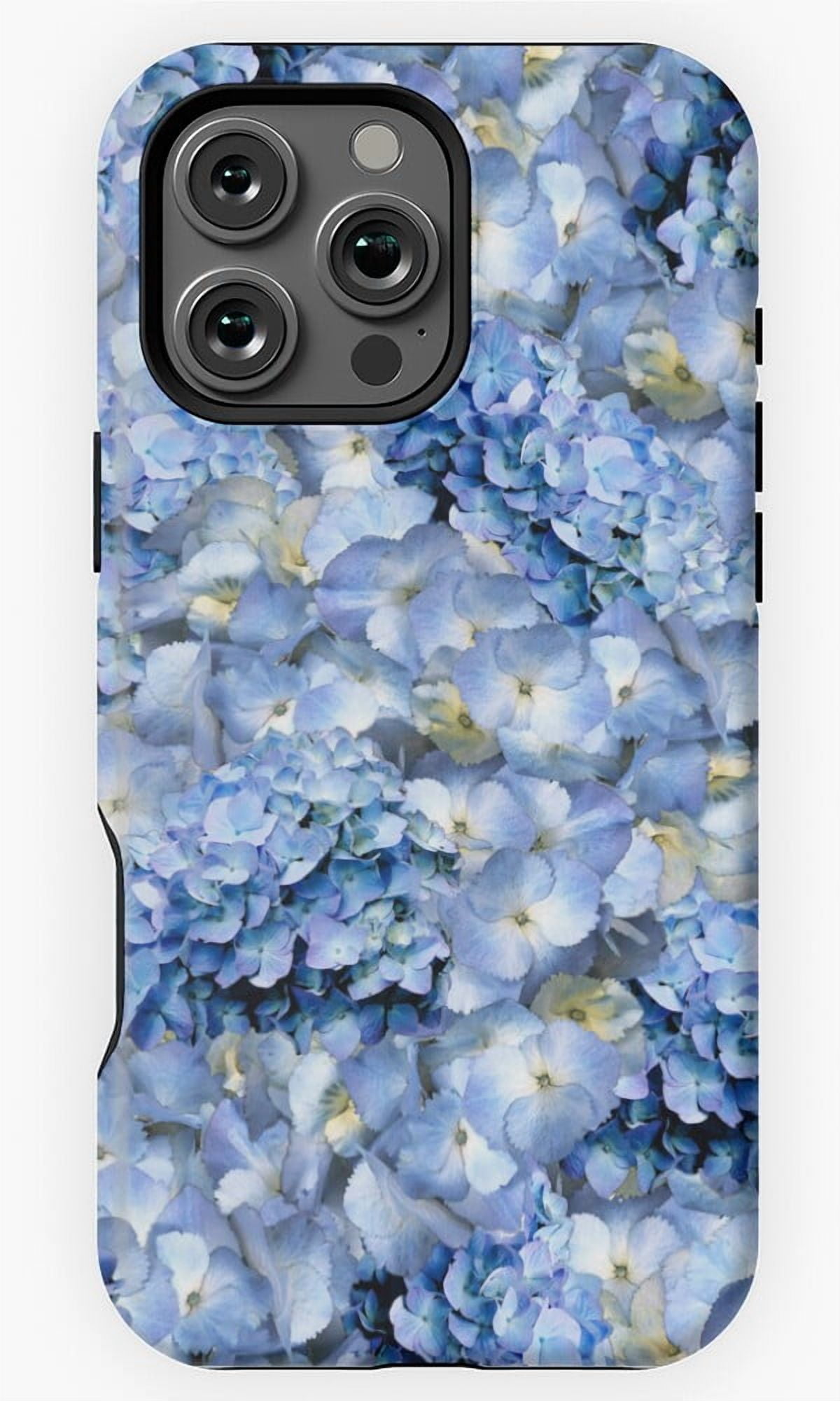 Blue Hydrangea Floral Botanical Garden Art iPhone 11–16 Pro Max ...