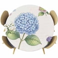 Blue Hydrangea Floral Round Tablecloth 36-44 Inch Round Fitted Table ...