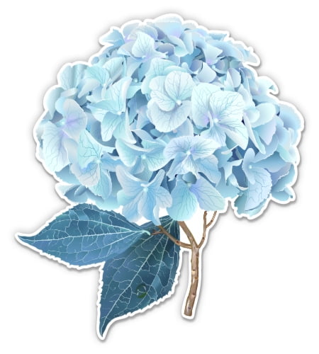 Blue Hydrangea Flower - 3" Vinyl Sticker - For Car Laptop Water Bottle ...