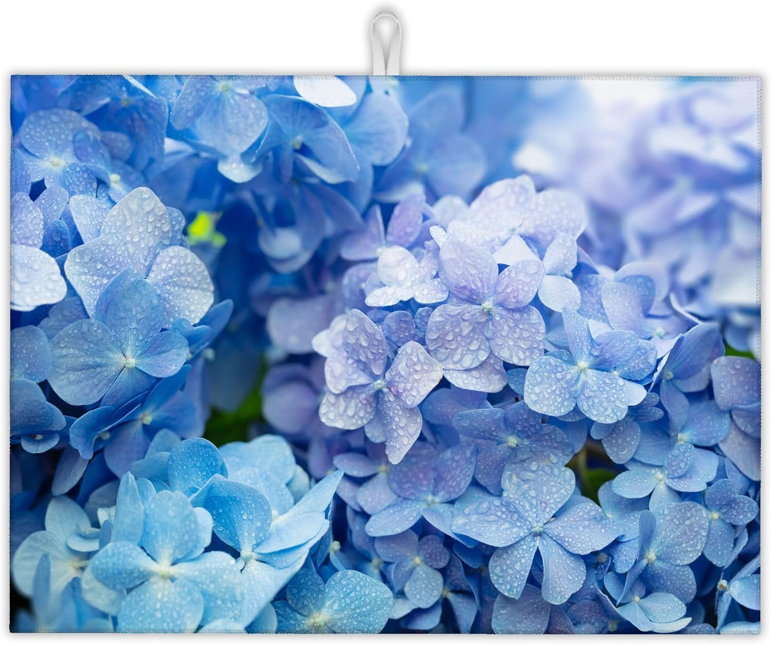 Blue Hydrangea Flower Dish Drying Mats 18x24 Inch, Dish Pad Drying Rack ...