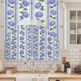Blue Hydrangea Flower Swag Curtains Valance and Tier Set, Stripes ...
