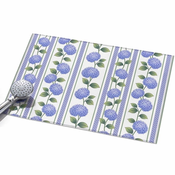 Blue Hydrangea Flower Washable Area Rug 2 x 3 ft Stripes Farmhouse ...