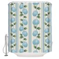 Blue Hydrangea Flowers Bathroom Shower Curtains with 12 Hooks Polyester ...