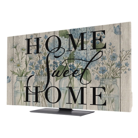 Blue Hydrangea Flowers TV Cover for 40 Inch Screen,Stretch Fabric ...