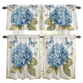Blue Hydrangea Kitchen Curtains, Kitchen Curtains and Valances Set of 3 ...