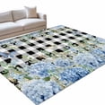 Blue Hydrangea Large Area Rugs 8x10ft Rustic Summer Blue Floral ...