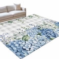 Blue Hydrangea Large Area Rugs 8x10ft Watercolor Spring Blue Floral ...