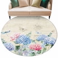 Blue Hydrangea Large Area Rugs for Bedroom Living Room, Soft Non Slip ...