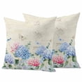 Blue Hydrangea Outdoor Pillow Covers 18"x18" Set of 2,Waterproof Throw ...