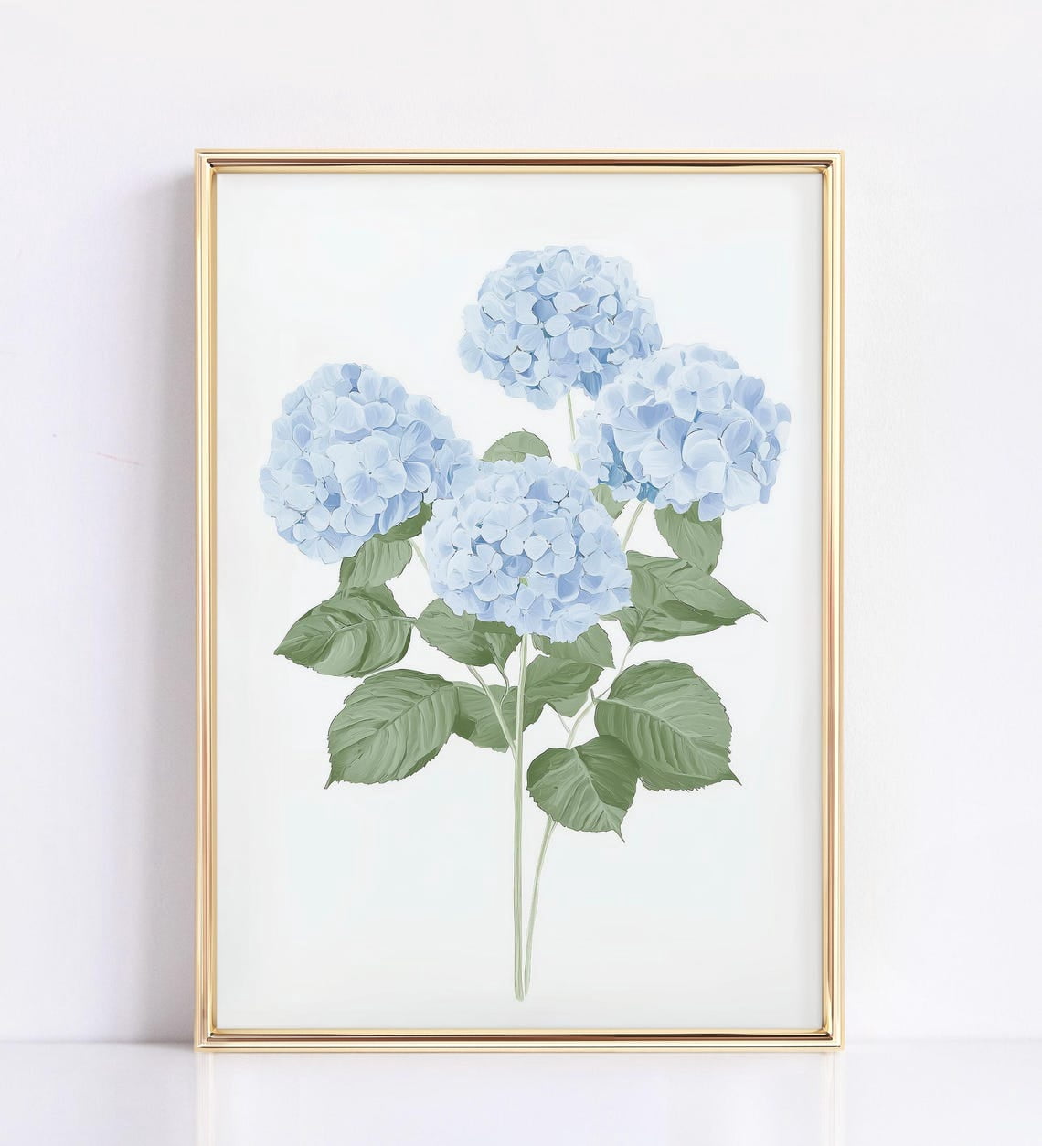 Blue Hydrangea Poster, Floral, Blue Flower Art, Hydrangea Wall Decor ...