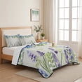 Blue Hydrangea Purple Lavender 3 Pieces Quilt Set,1 Quilt with 2 Shams ...