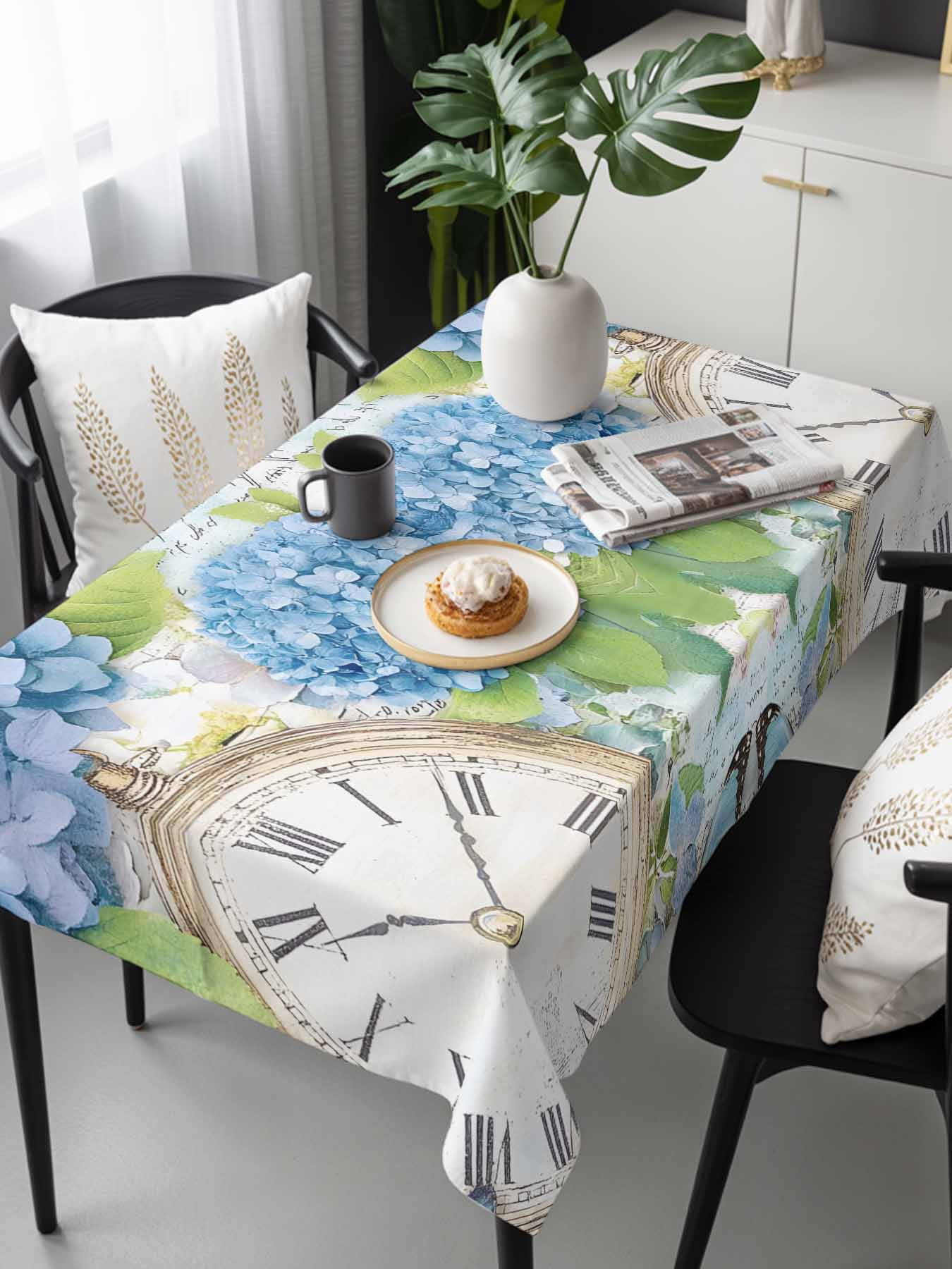 Blue Hydrangea Retro Tablecloth Rectangle Table Cloth 60x120 ...