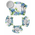 Blue Hydrangea Round Table Placemats Set of 4 Wedge Placemats ...