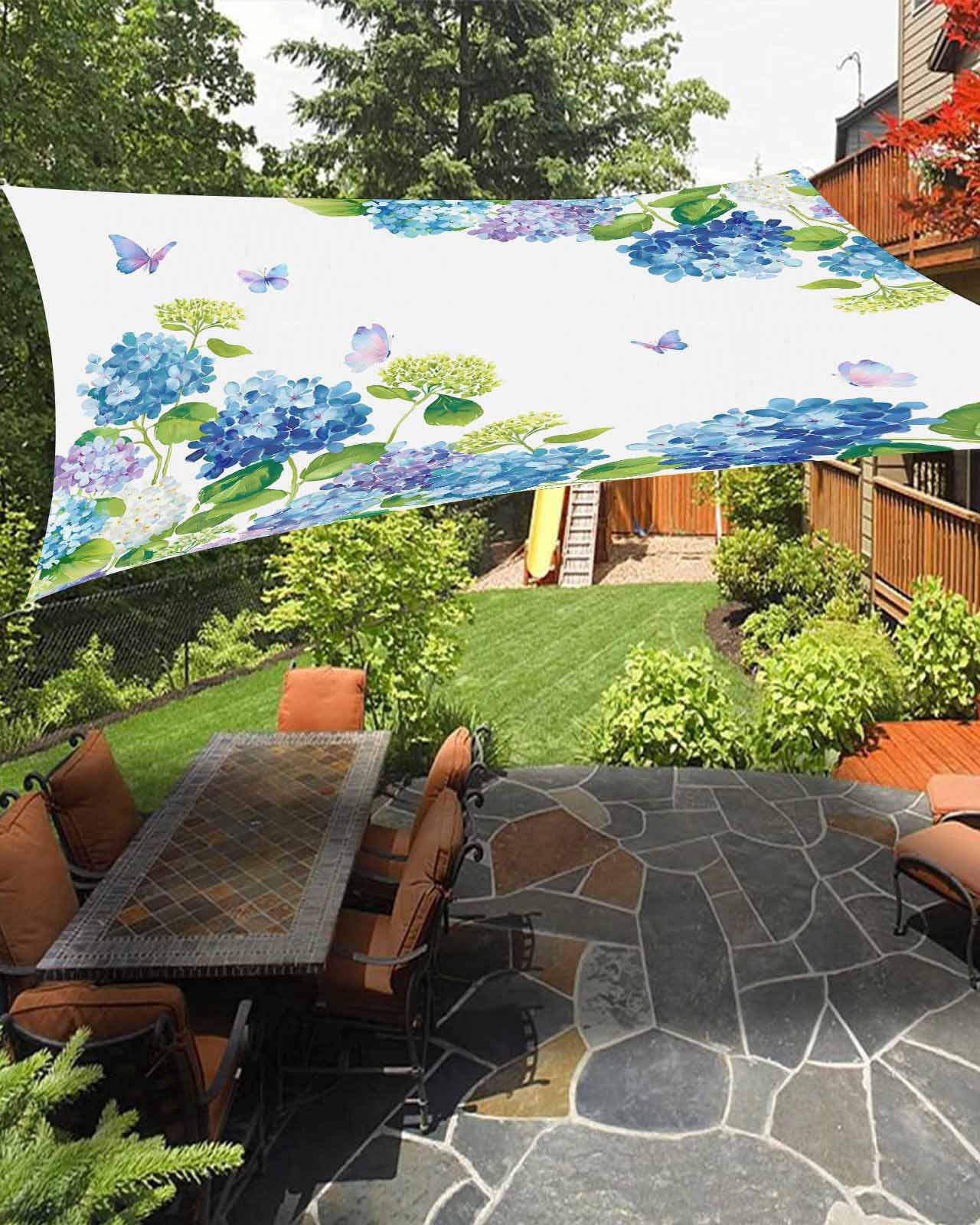 Blue Hydrangea Sun Shade Sail 8'X10' Watercolor Blue Purple Flower ...
