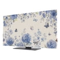 Blue Hydrangea TV Cover for 55 Inch Screen,Stretch Fabric Dustproof TV ...