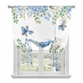 Blue Hydrangea Tie Up Curtains for Window, Thermal Insulated Balloon ...
