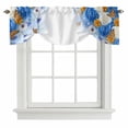 Blue Hydrangea Tie Up Valance Curtains White Orange Flowers Butterflies ...