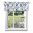 Blue Hydrangea Valances for Windows, Eucalyptus Leaves Watercolor Plant ...
