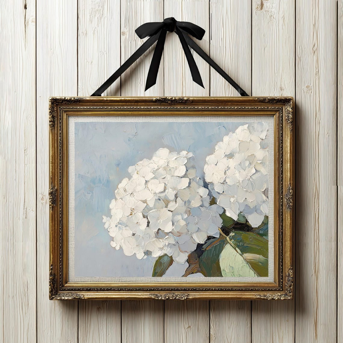 Blue Hydrangea Wall Art, French Country Farmhouse Floral Print ...