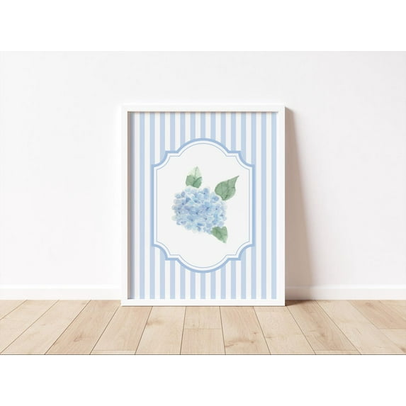 Blue Hydrangea Wall Art, Hydrangea Art Print, Grand Millennial Wall Art ...