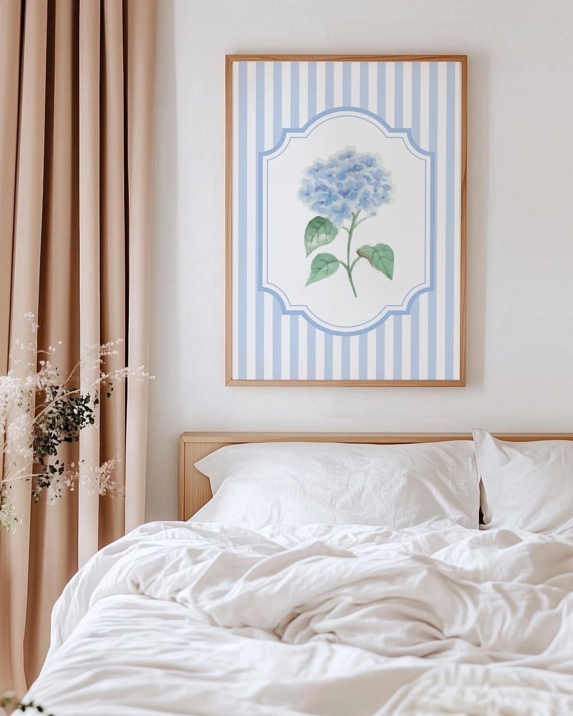 Blue Hydrangea Wall Art, Hydrangea Art Print, Grand Millennial Wall Art ...