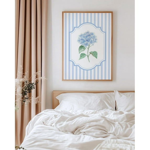 Blue Hydrangea Wall Art, Hydrangea Art Print, Grand Millennial Wall Art ...