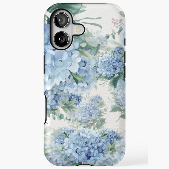 Blue Hydrangea Watercolor Floral Case iPhone 17 to 11 Pro Max - Walmart.com
