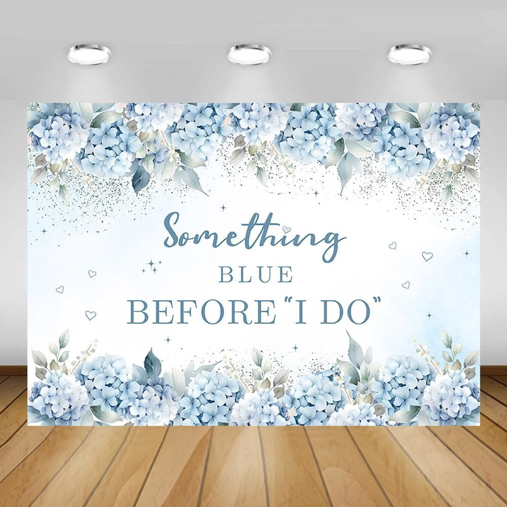 Blue Hydrangea Wedding Shower Backdrop Something Blue Before I Do ...